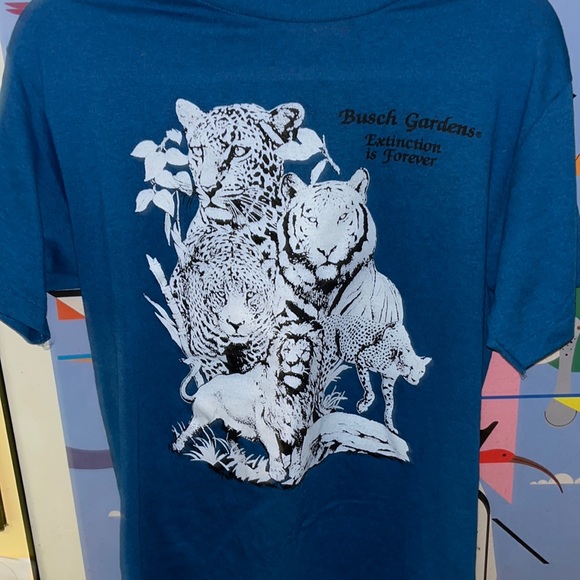 Vintage | Shirts | Vintage Busch Gardens Extinction Is Forever Tiger ...
